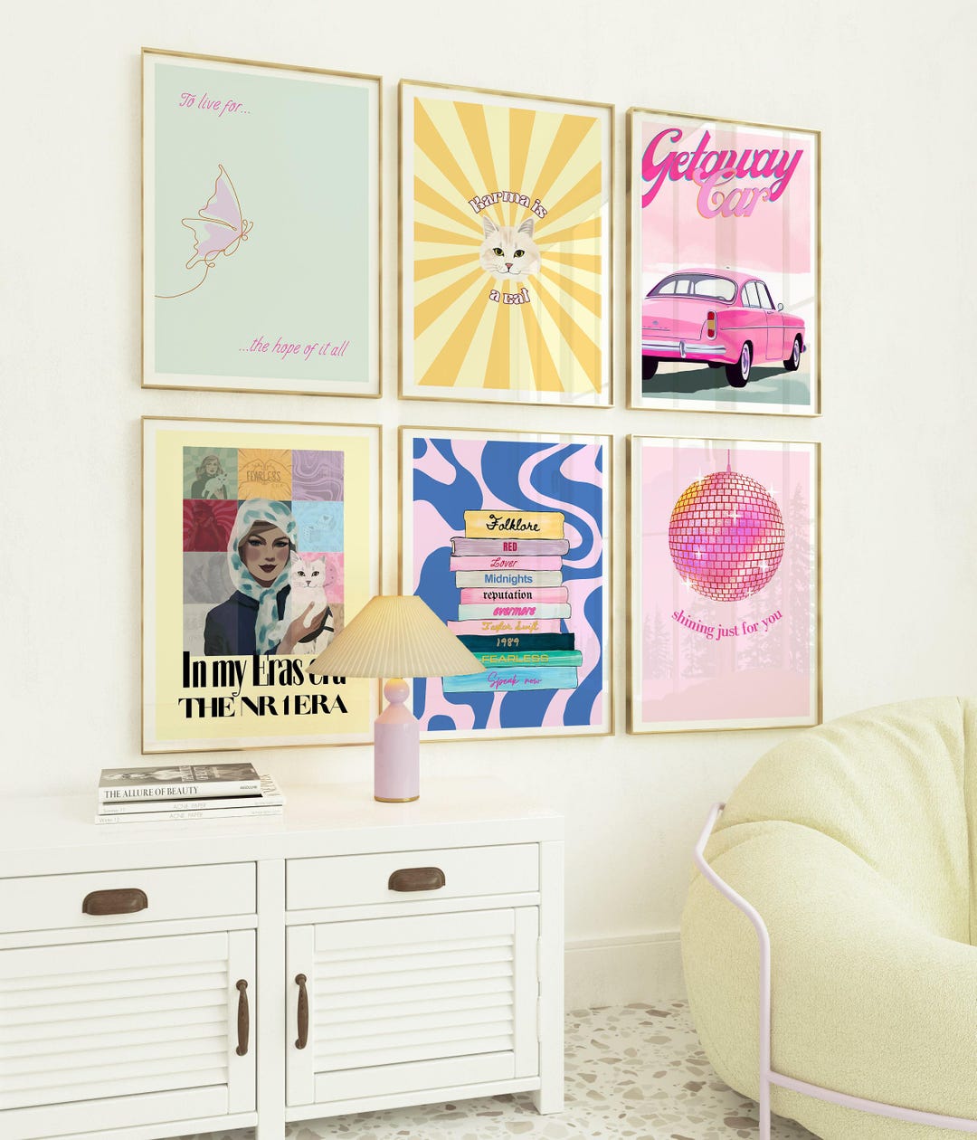 Taylor Swift Digital Wall Art Set 6 Poster, Eras Tour Decor, Folklore ...