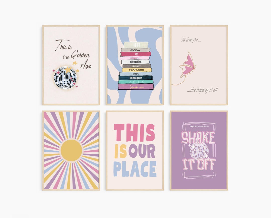Printable Taylor Swift Poster Set of 6 Dorm Room, Christmas Swift Gift ...