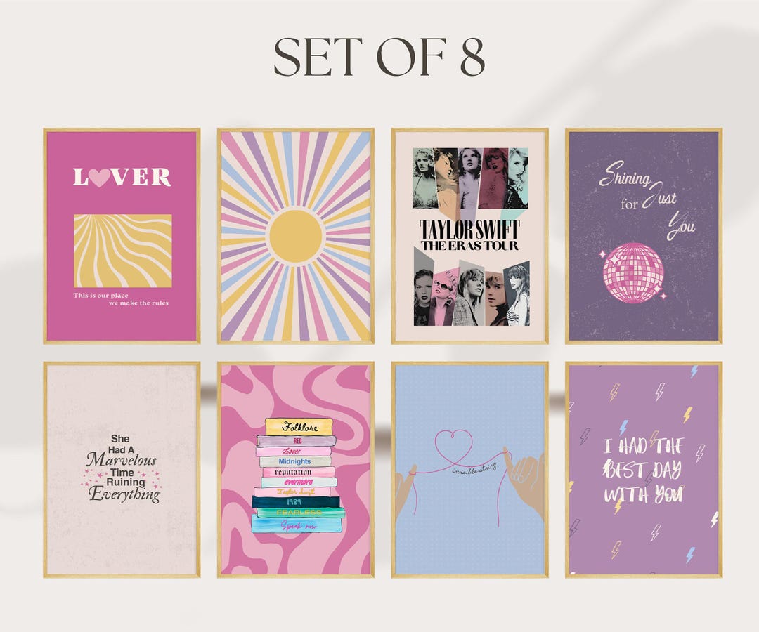 Fan Art Print Set 8 Unique Swiftie Posters for Wall Art, Eras, Folklore ...