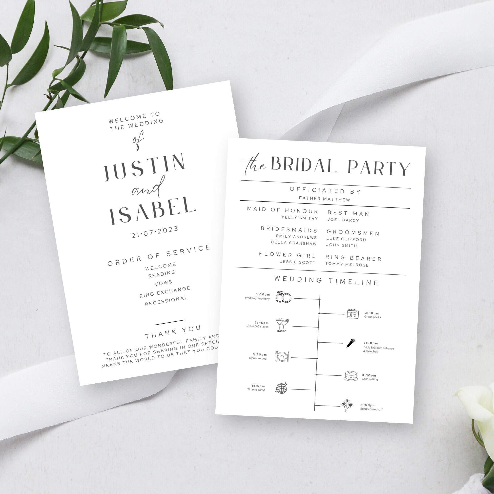 Wedding Program With QR Code, QR Code Wedding Program Sign, Digital ...