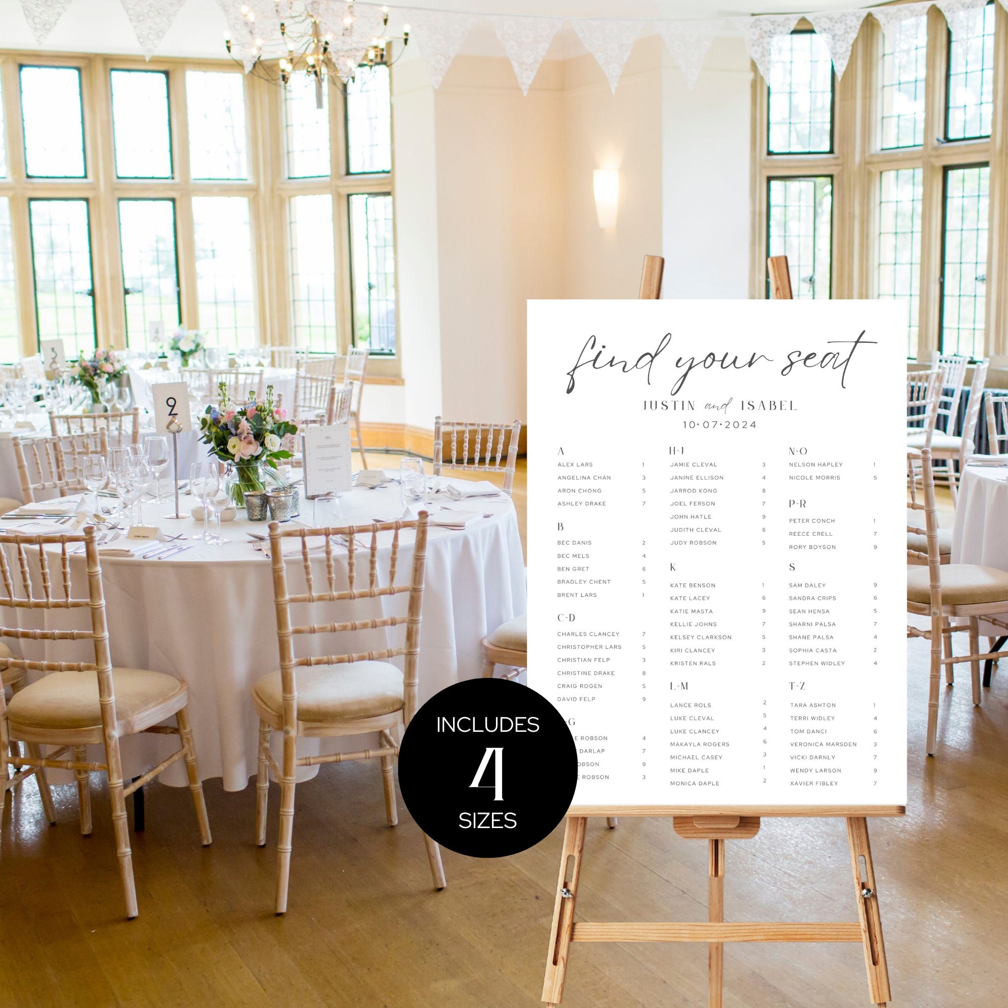 QR Code Wedding Seating Chart Sign, Wedding Seating Chart Template ...