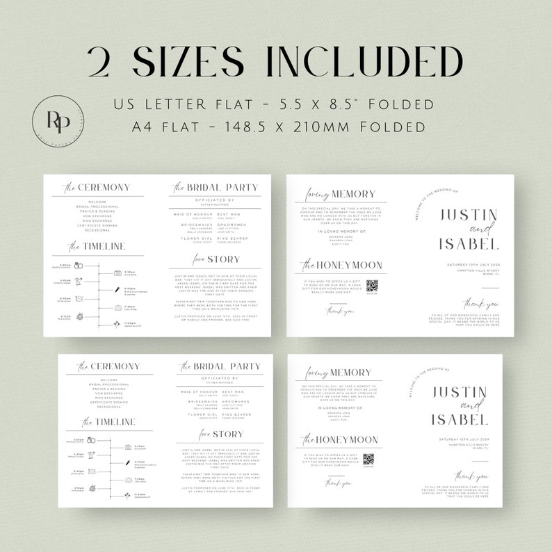 Wedding Program Template Foldable, Infographic Wedding Program Template ...