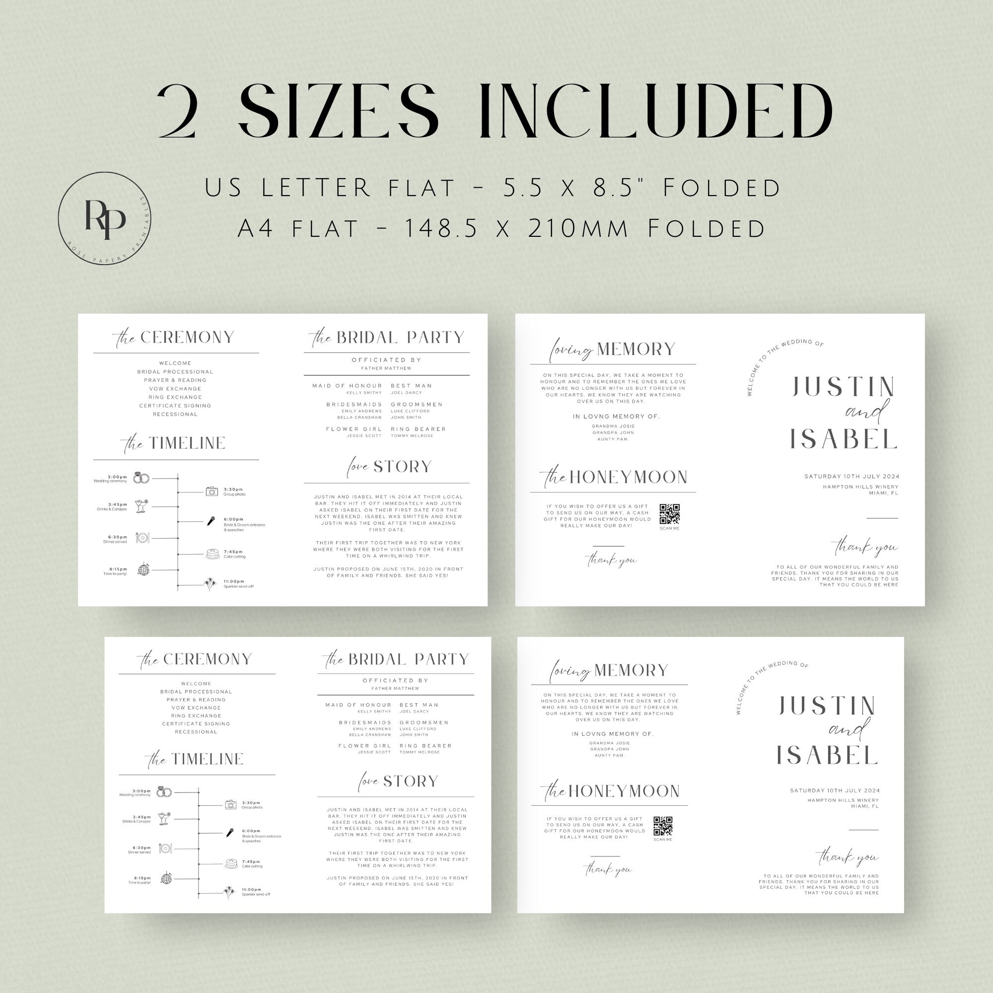 Wedding Program Template Foldable, Infographic Wedding Program Template ...