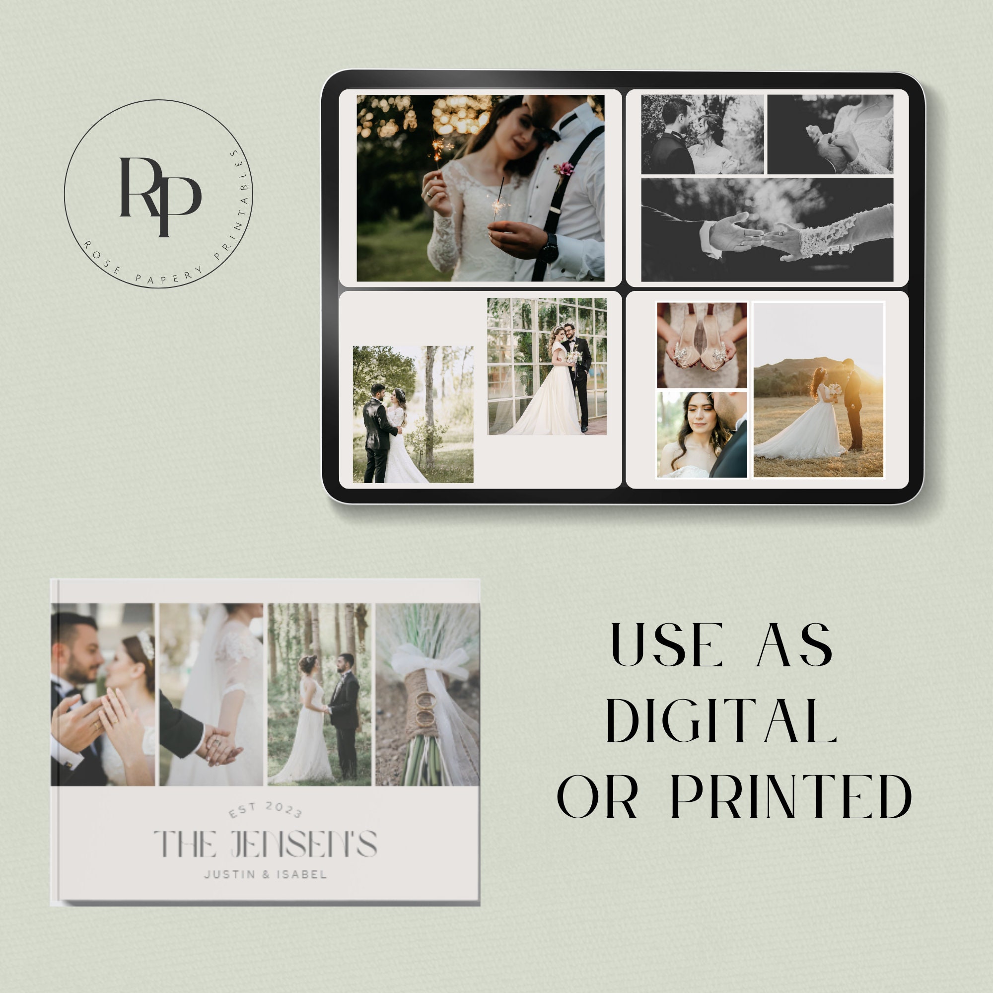 Canva Digital Wedding Album, Wedding Photobook Album Editable Template ...