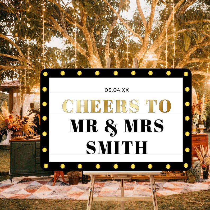 Bottle Service Sign for Wedding Template, Customizable Marquee VIP ...