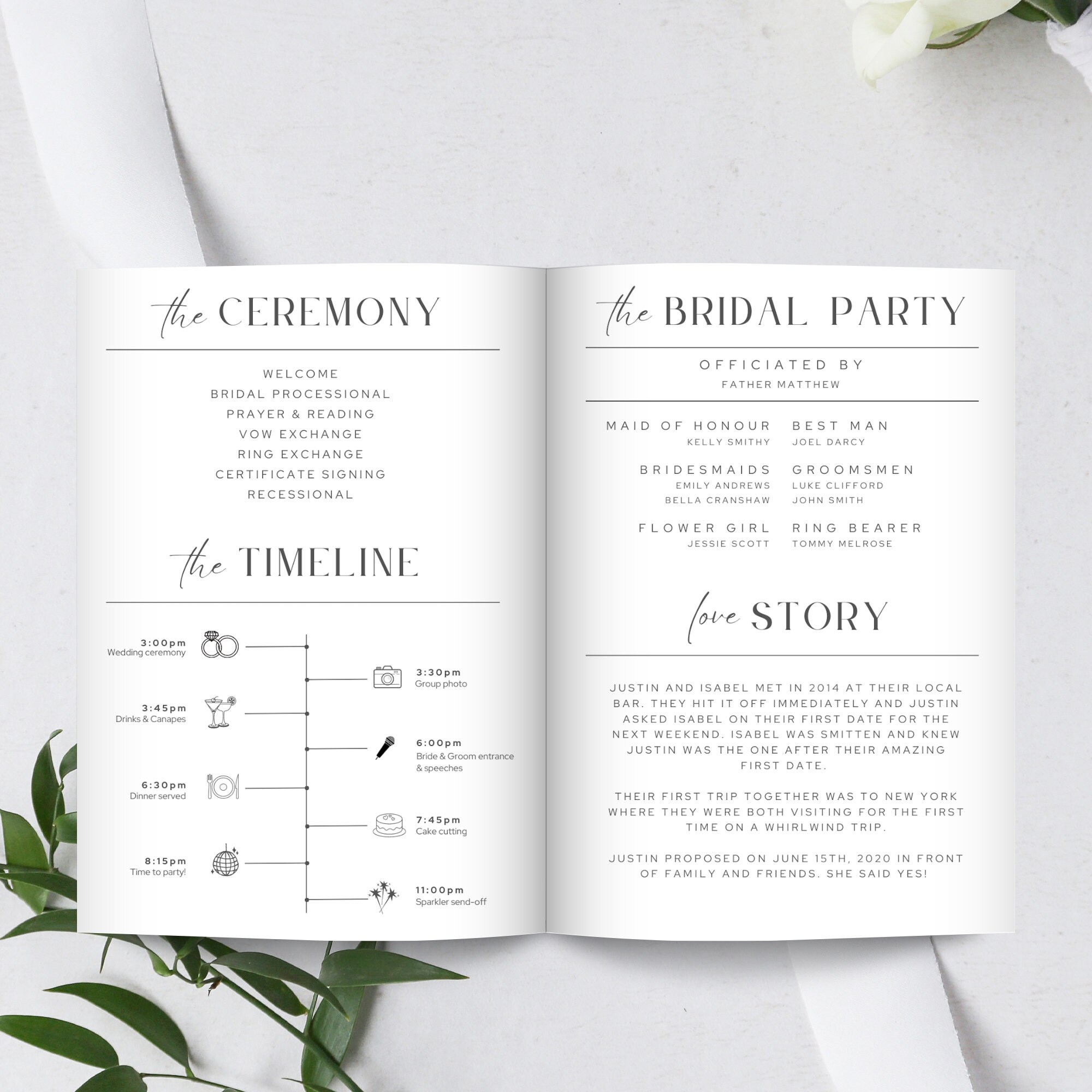 Wedding Program Template Foldable, Infographic Wedding Program Template ...