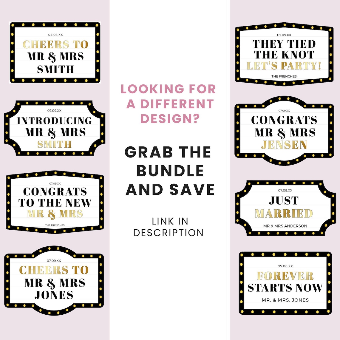 Wedding Bottle Service Sign Template, Customizable VIP Marquee ...