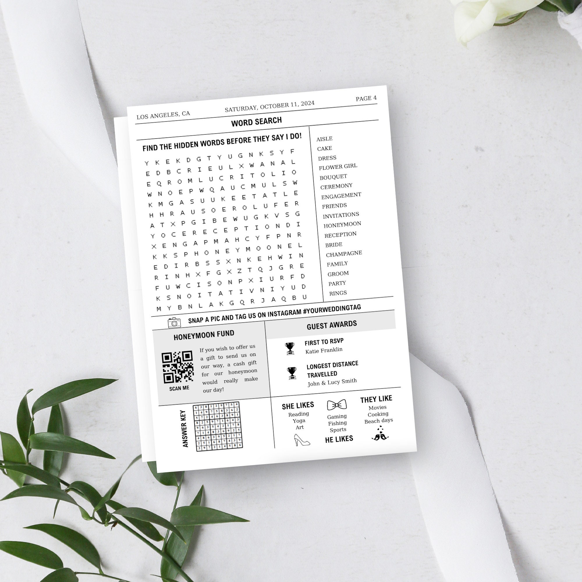 Newspaper Wedding Program Template Canva, Wedding Program Template ...