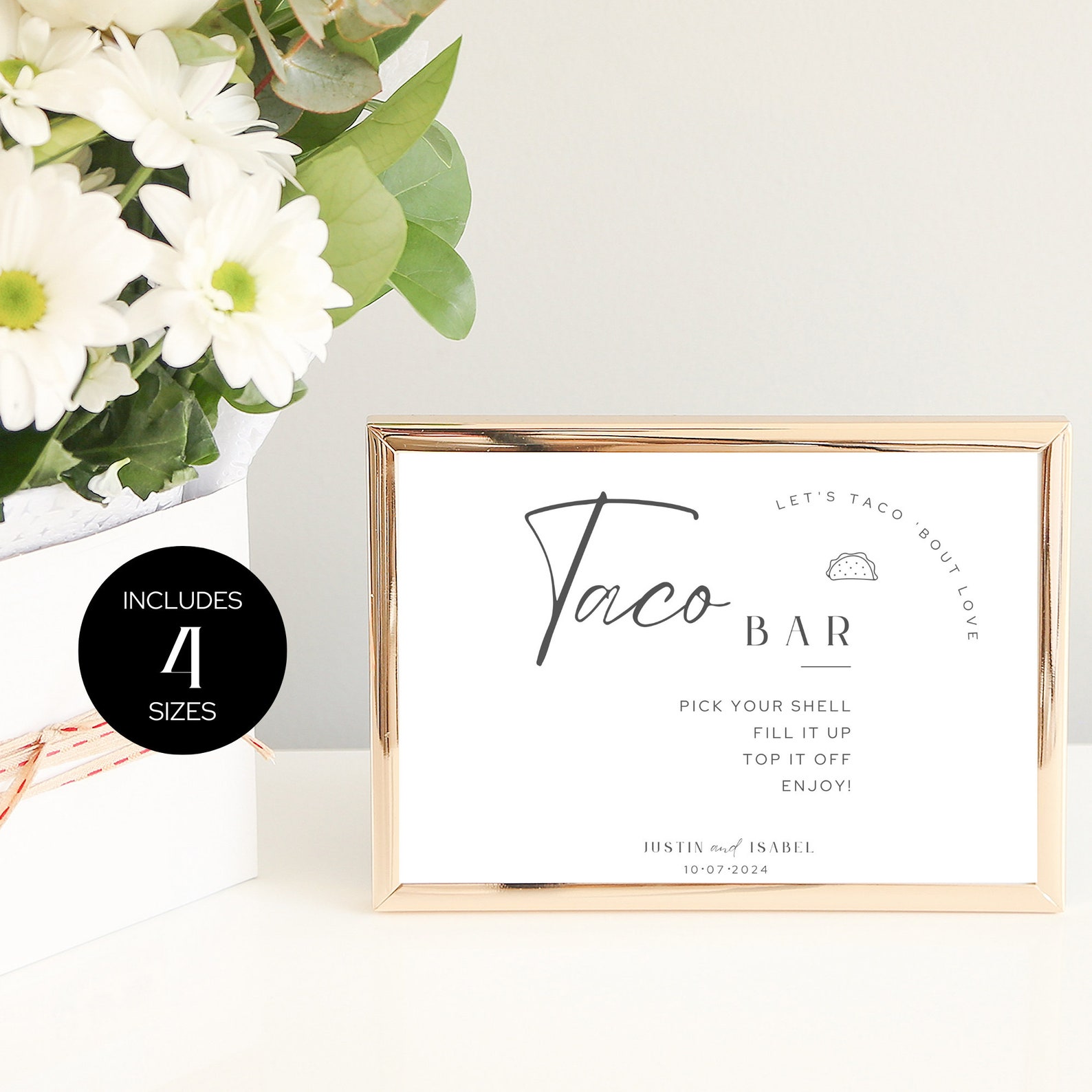 Taco Bar for Wedding Reception Sign, Taco Bar for Party, Wedding Table ...