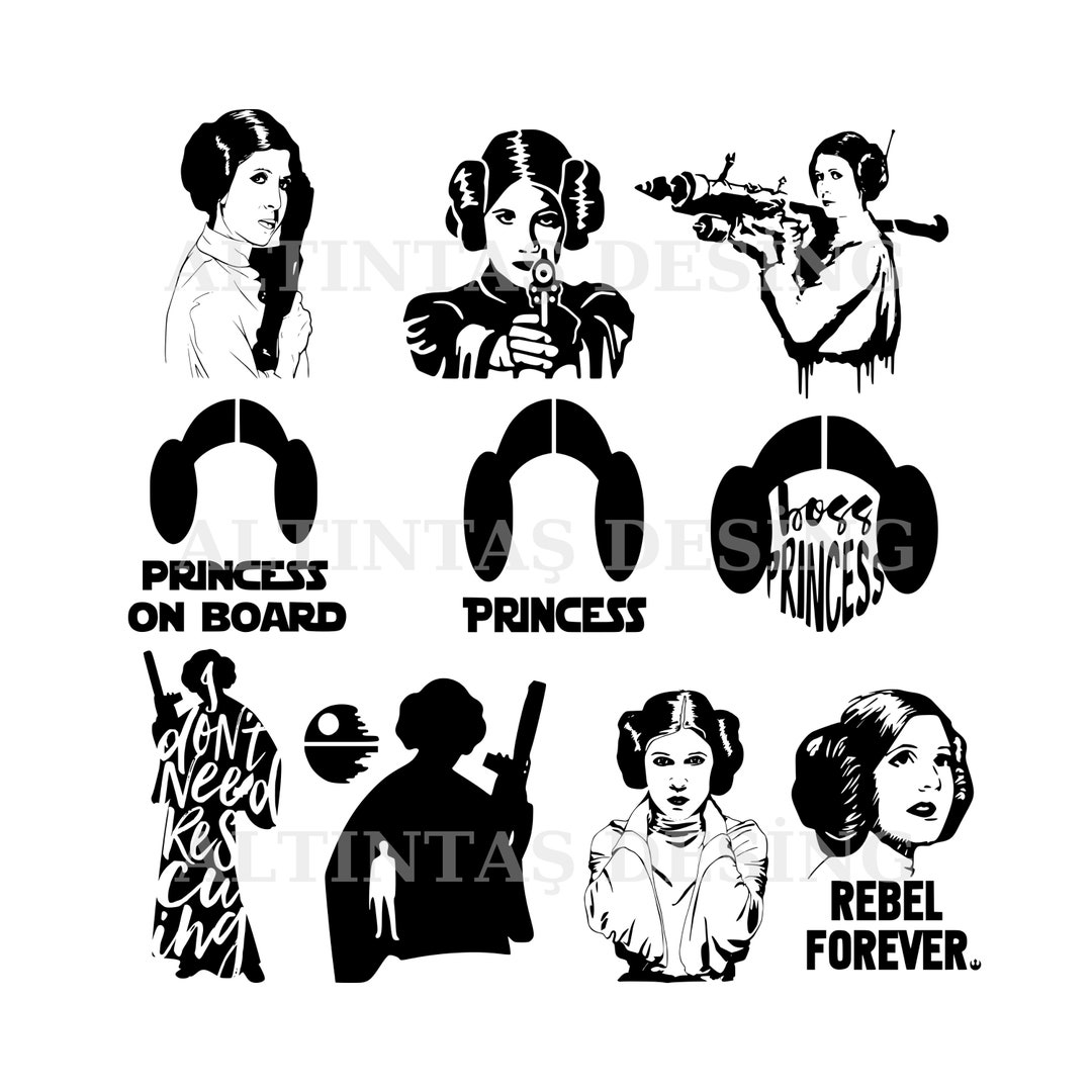 Princess Leia Svg Bundle - Darth Vader - Svg Png Dxf Eps Pdf - Digital ...