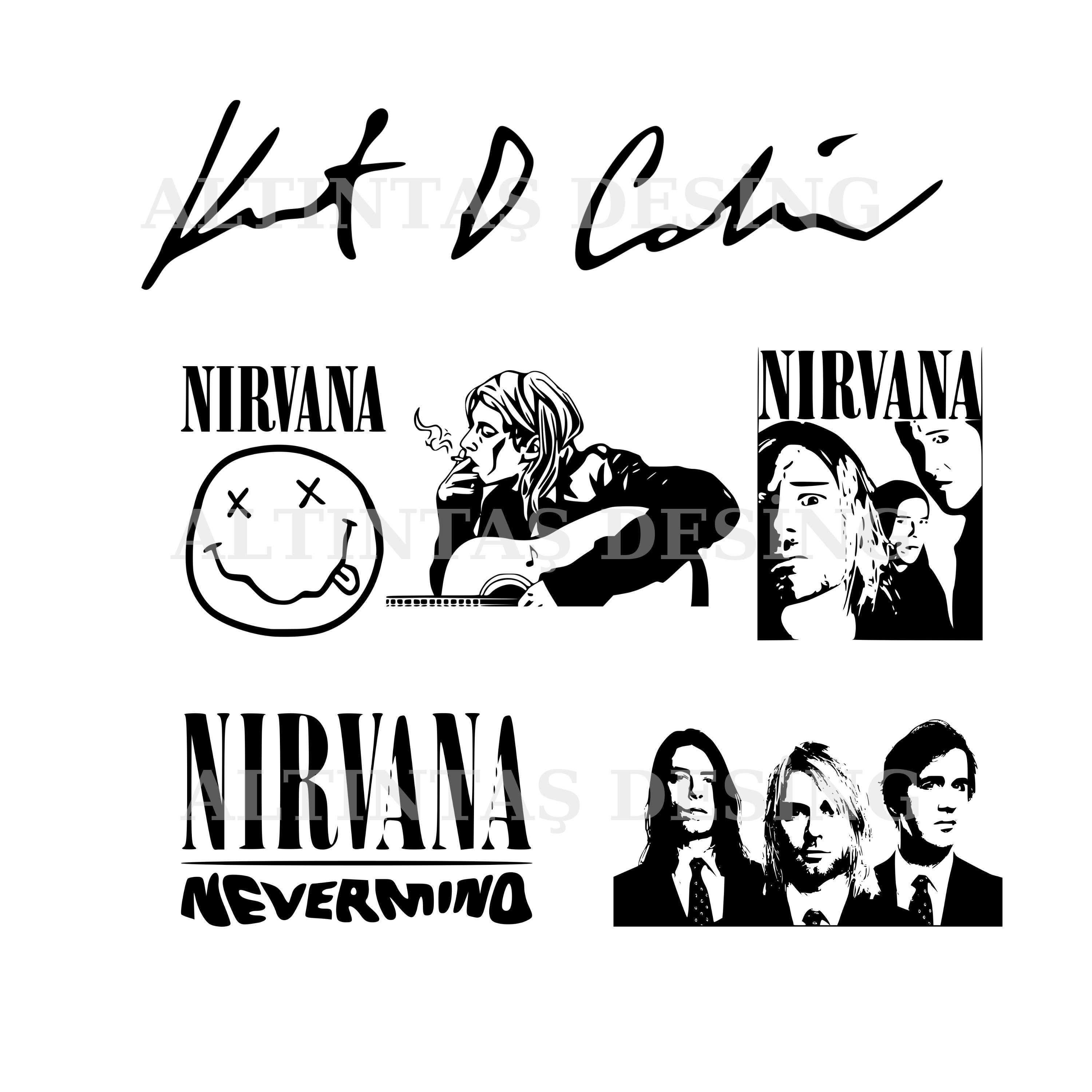 Nirvana Svg Bundle Clipart Kurt Cobain Smiley Face Svg Etsy New Zealand