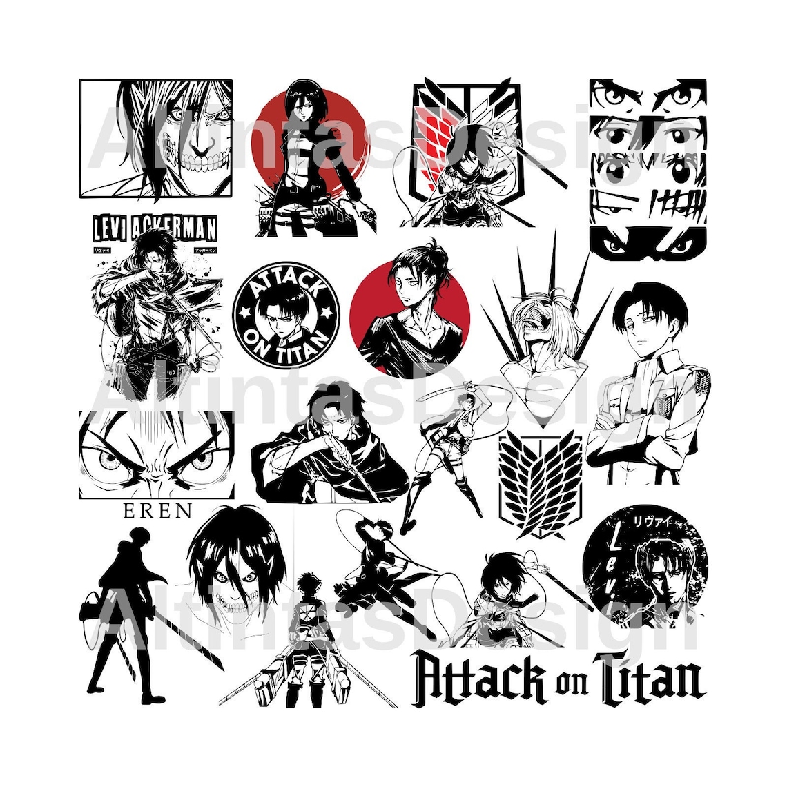 Attack on Titan SVG Bundle, AOT Anime Cut Files (digital Download) - Etsy