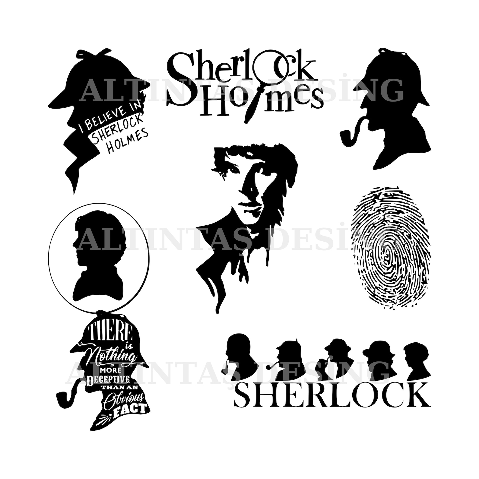 Sherlock Holmes SVG Bundle - Dedective - Arthur Conan Doyle - Svg File ...