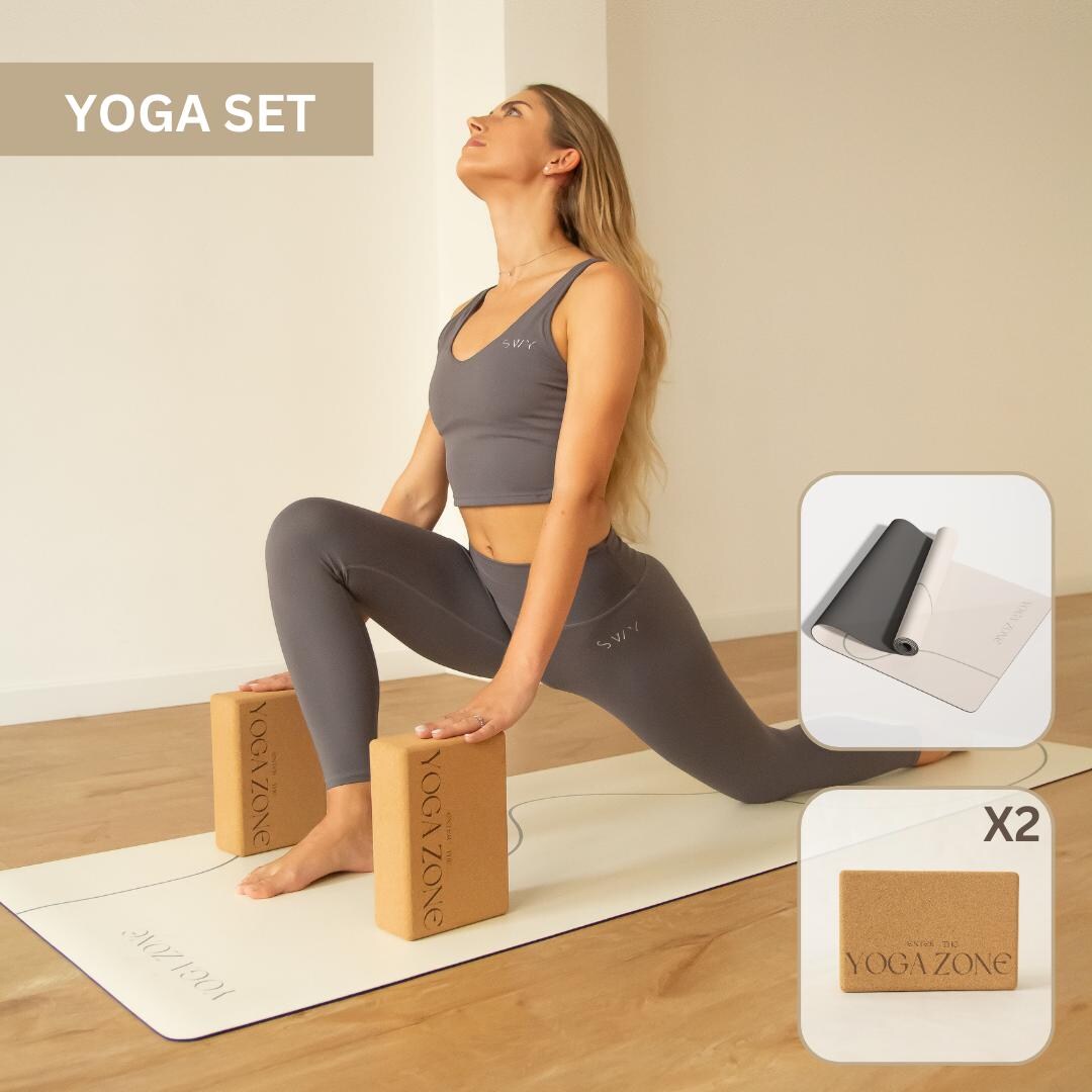 Yoga Mat + 2 Blocks, the Eco Yoga Set, Natural Rubber Extra Grip Yoga ...
