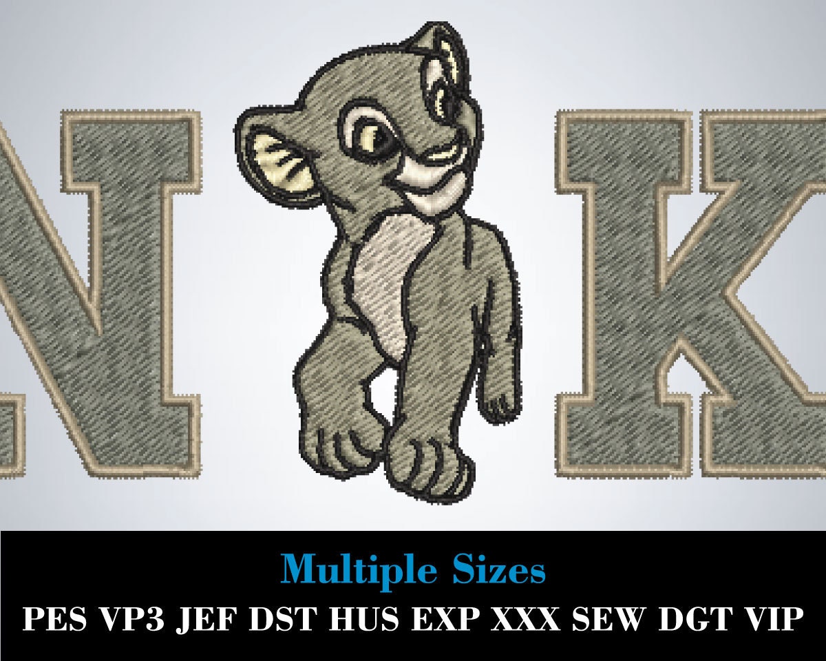 Simba the Lion King Machine Embroidery Design Cartoon - Etsy Australia