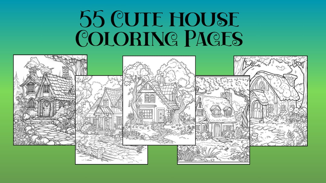 55 Cute House Coloring Pages, Adult and Kids Coloring Pages, Art ...