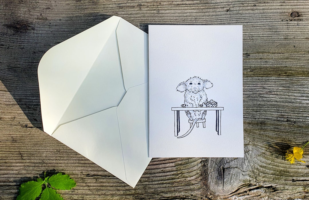 Hand Drawn Card | Mouse | Greeting Card, Birthday Card, Funny Cards - Etsy