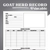 Printable Goat Record Keeping Journal | Goat Log Printables | Goat Herd ...