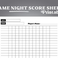 Game Night Score Sheets, Blank Board Game Score Sheets, Family Game ...