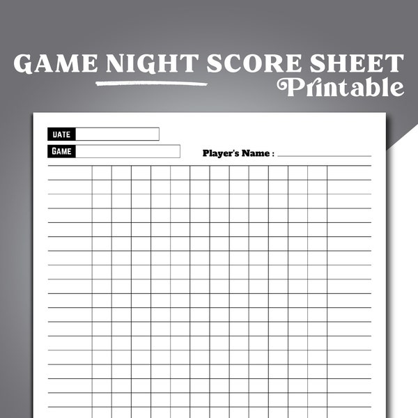 Personalized Game Night Score Sheets - Etsy