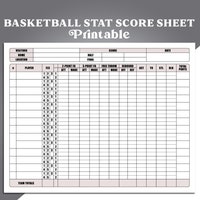 Basketball Stat Sheet - Etsy