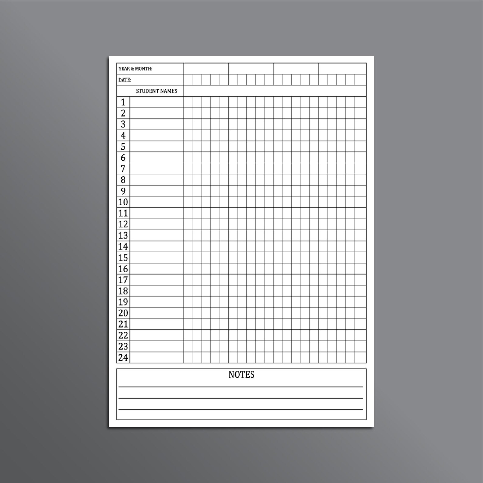 Attendance Sheet Template, Attendance Tracker Printable, Sunday School ...