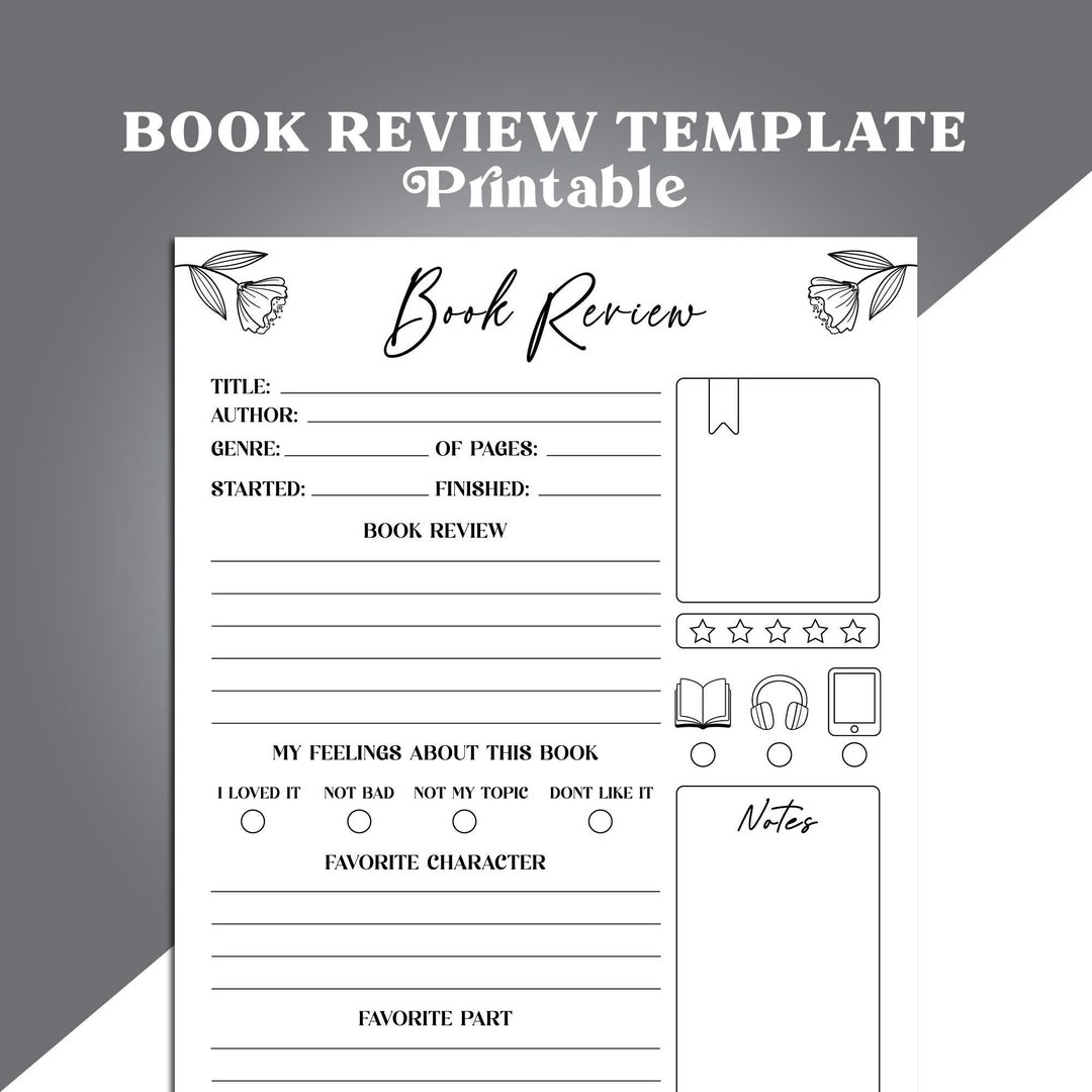 Book Review Template Printable, Book Review Page, Printable Book Review ...