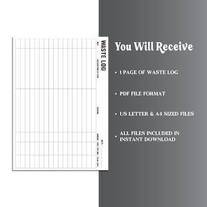 Waste Log Printable, Food Waste Tracker, Waste Tracker Template ...