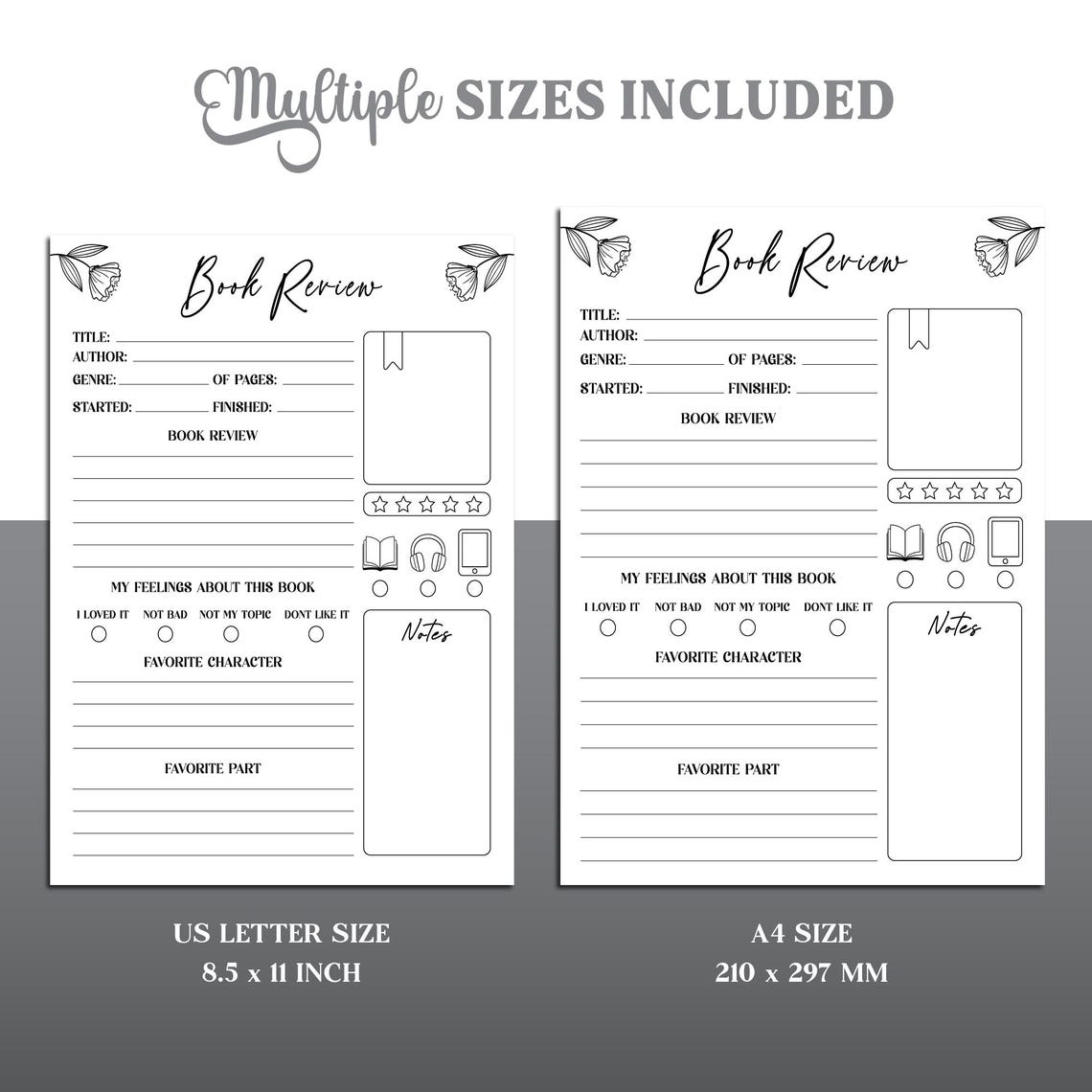 Book Review Template Printable, Book Review Page, Printable Book Review ...