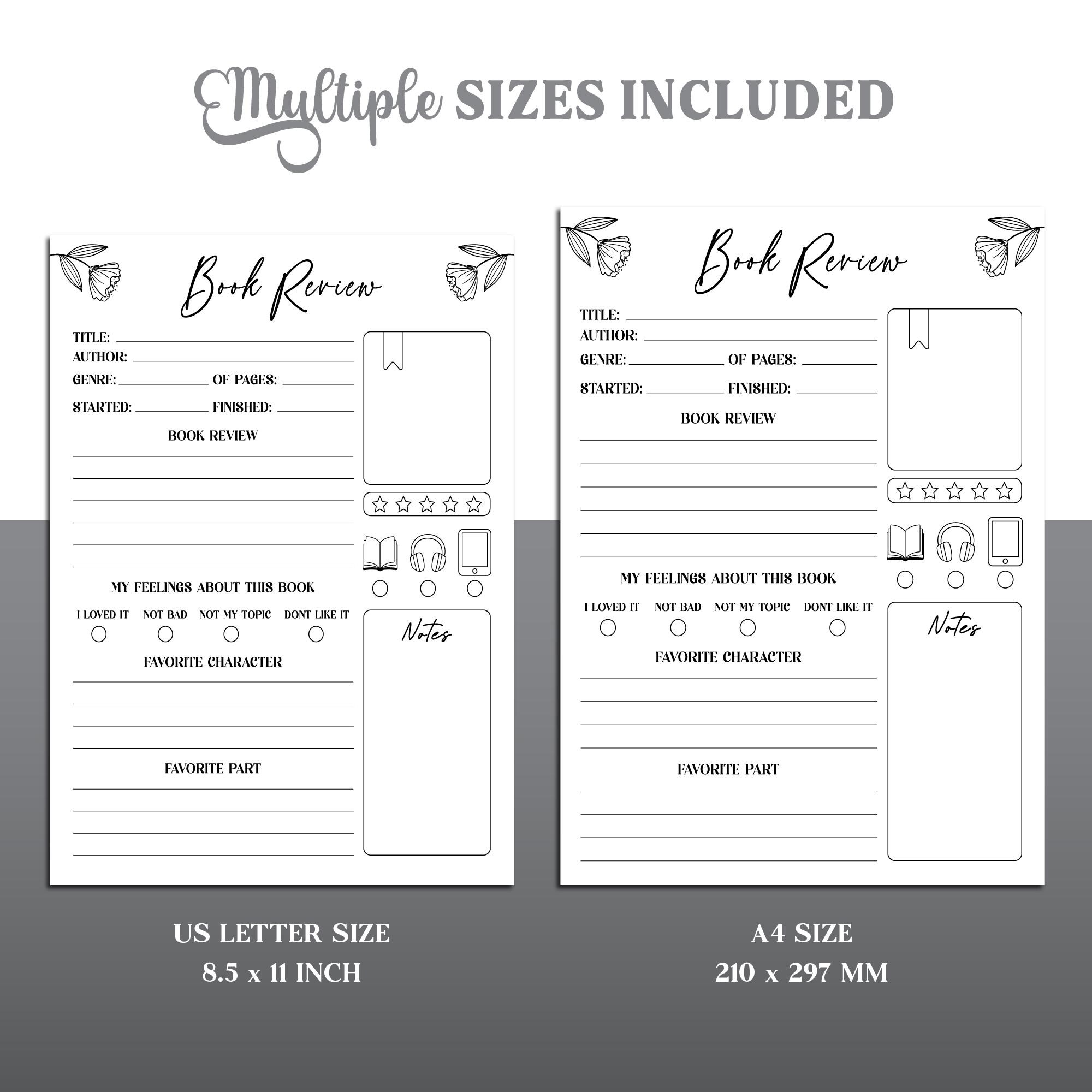 Book Review Template Printable, Book Review Page, Printable Book Review ...