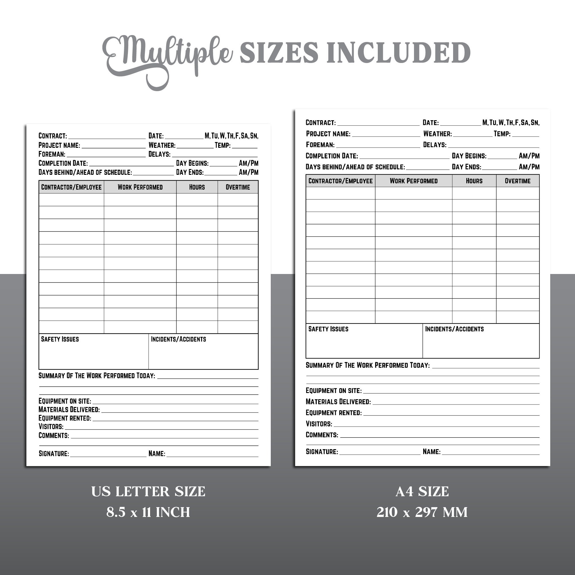 Construction Site Log, Construction Management and Planning Tool ...