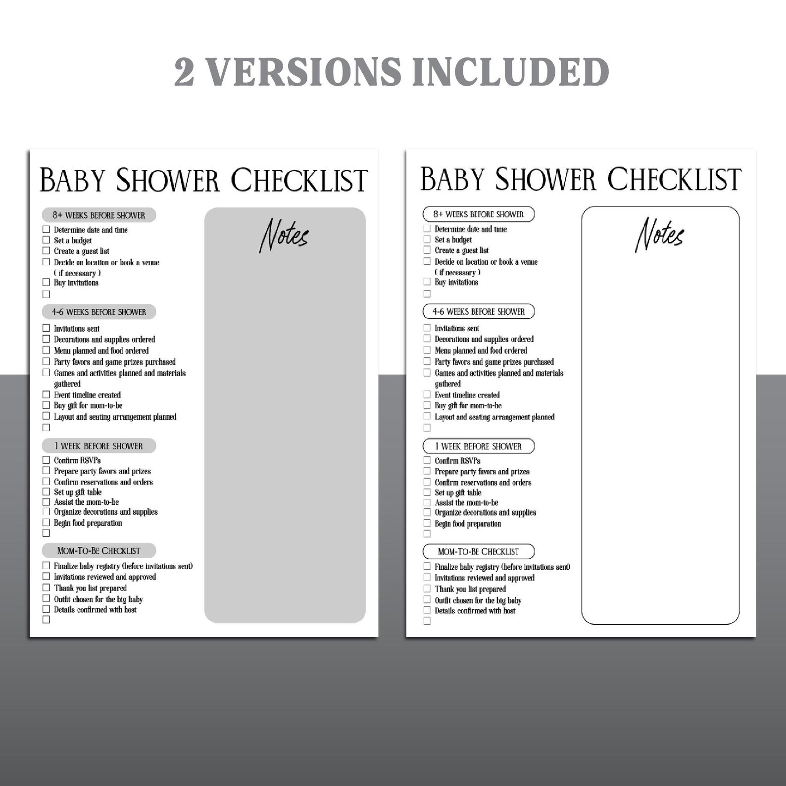 Baby Shower Checklist, Baby Shower Planner, Baby Shower List Template ...
