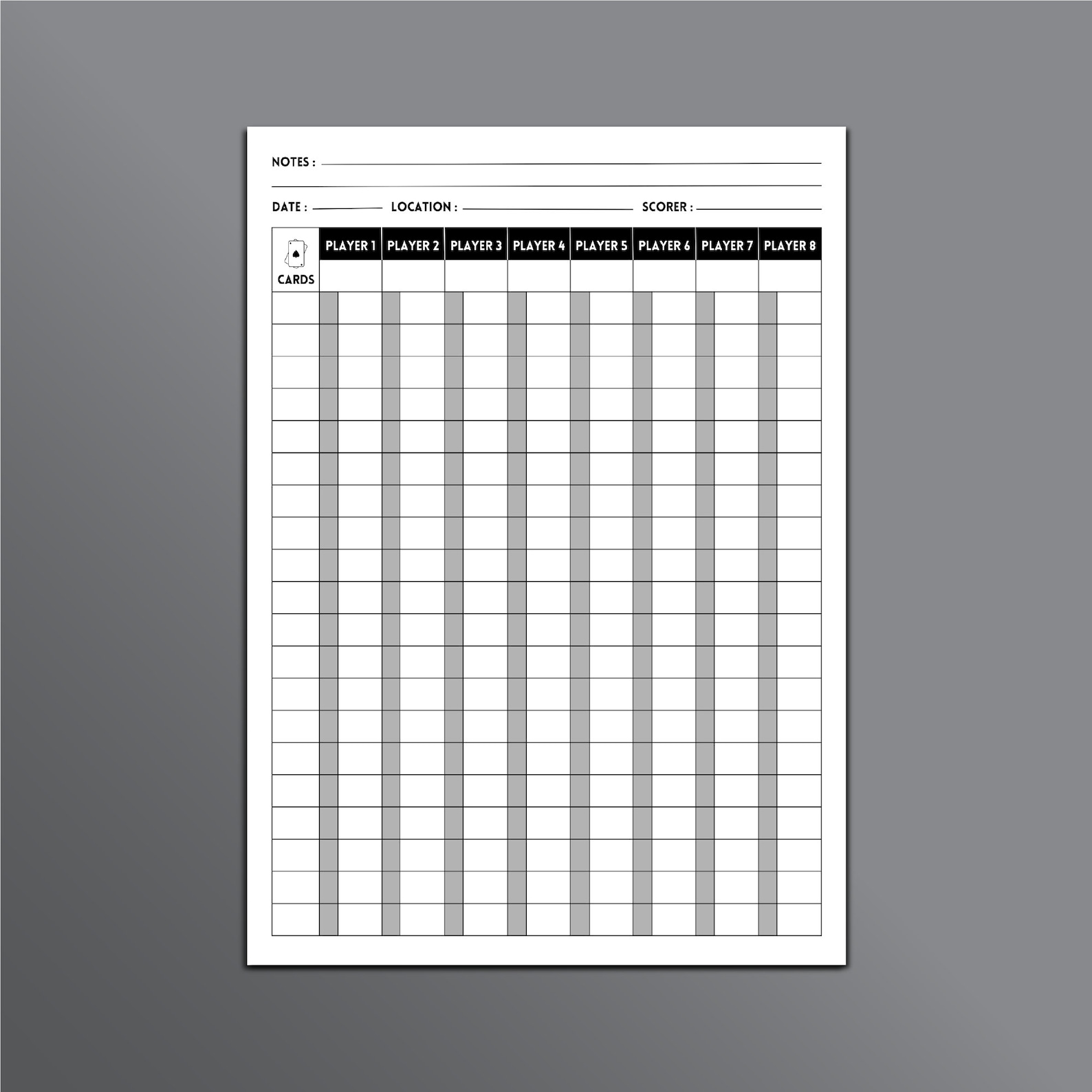 Oh Hell Card Game Score Sheet. Printable Oh Hell Score Sheet. Oh Hell ...
