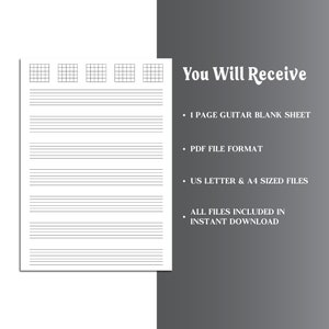 Printable Guitar Sheet Music, Blank Music Tab Sheets for Guitar, Guitar ...
