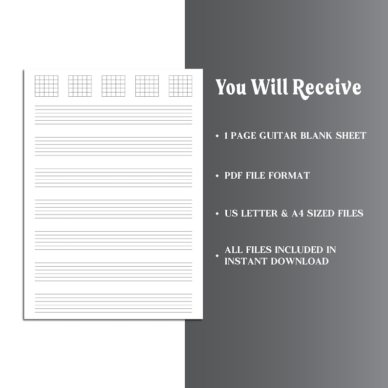 Printable Guitar Sheet Music, Blank Music Tab Sheets for Guitar, Guitar ...