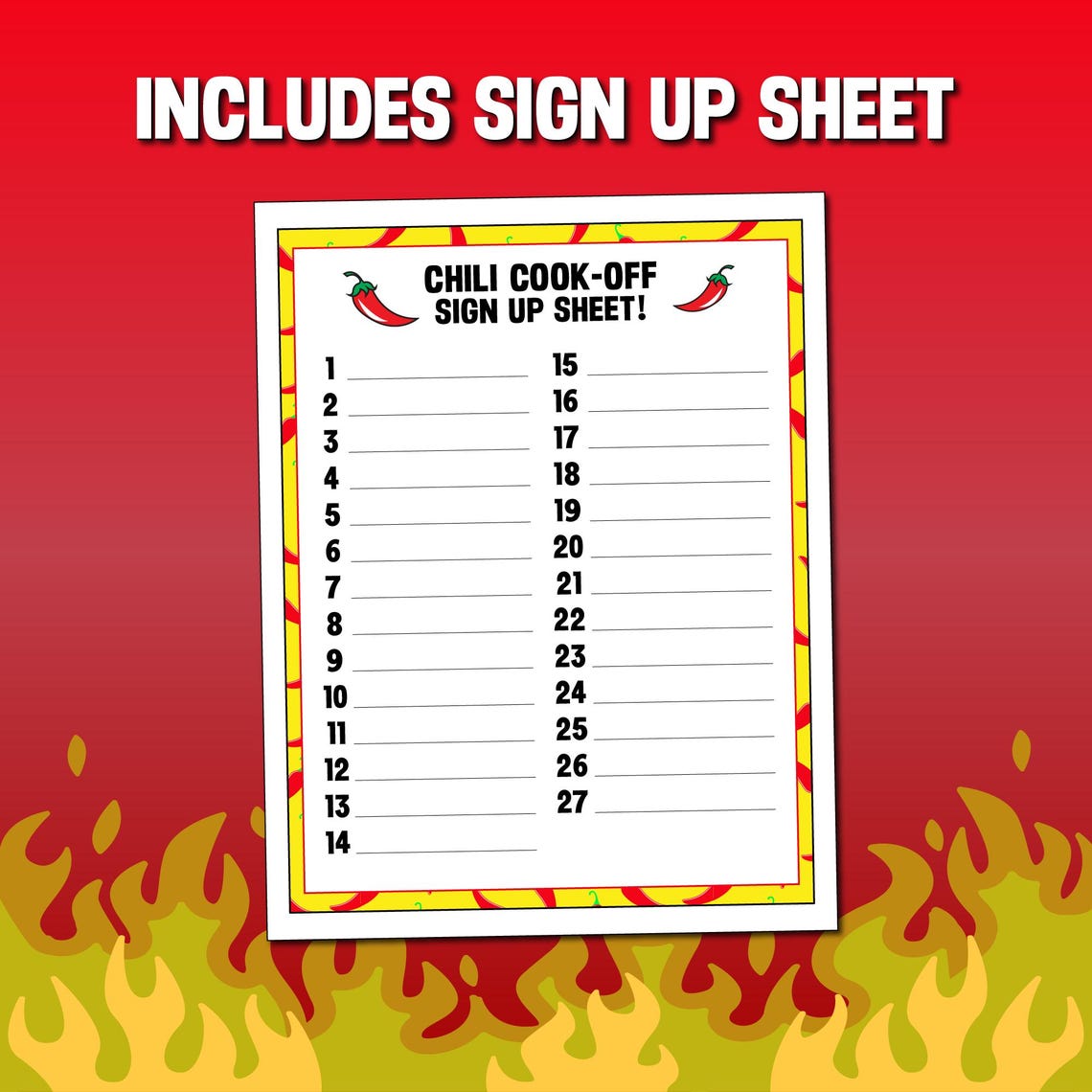 Bundle Chili Cook-off Score Sheet Printable for Chili Competition ...