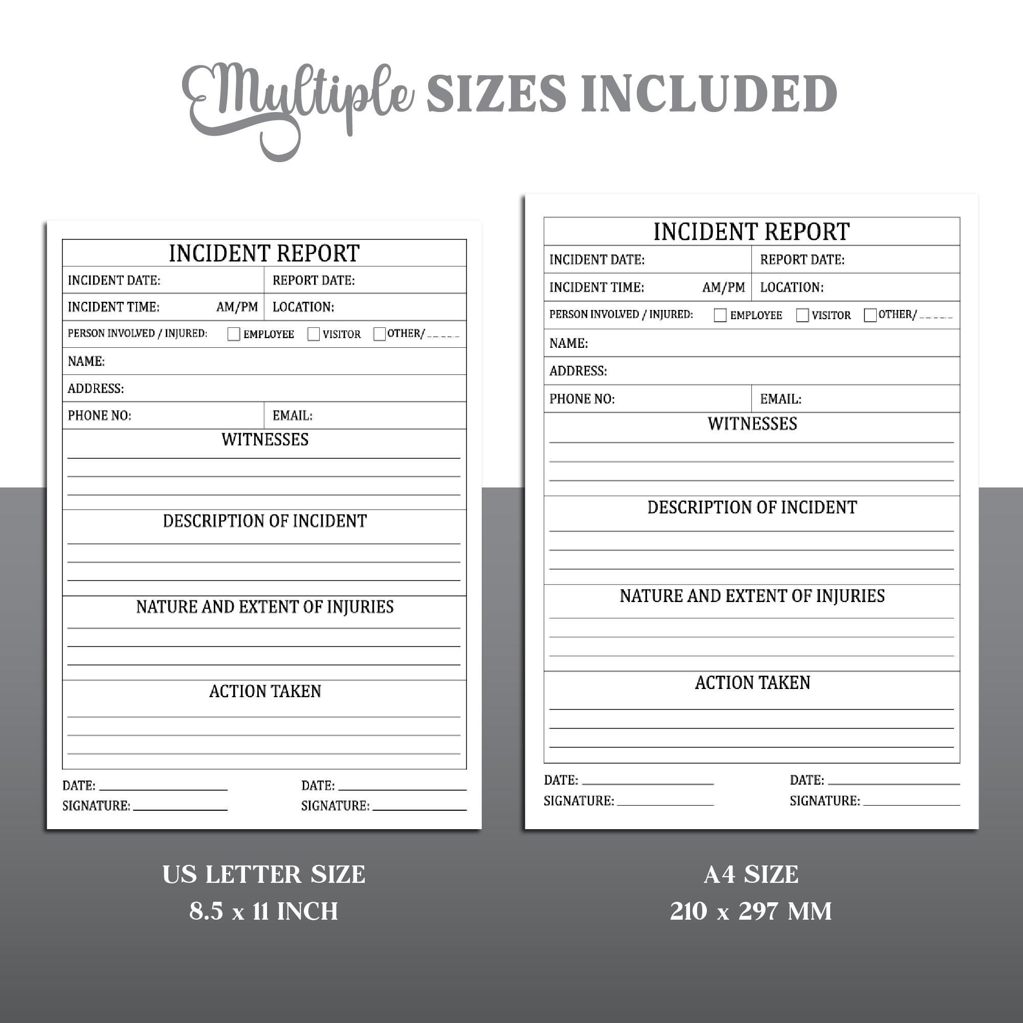 Incident Report Health and Safety, Incident Report Form, Business ...
