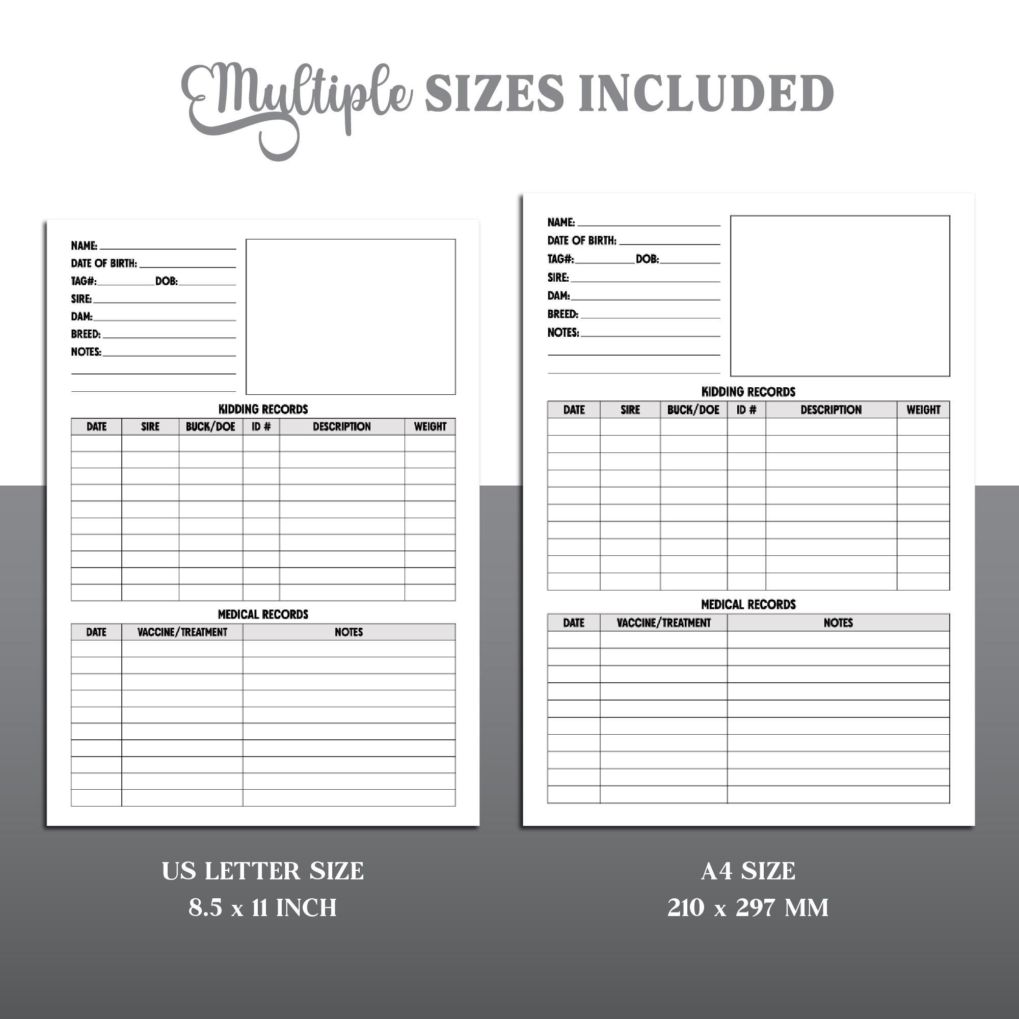 Goat Herd Record Sheet, Goat Herd Record Keeping, Farm Management ...