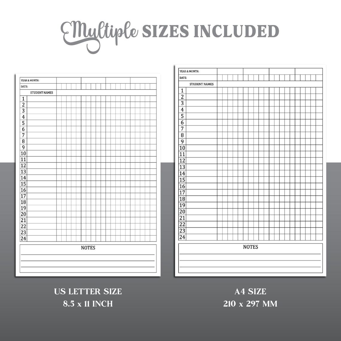 Attendance Sheet Template, Attendance Tracker Printable, Sunday School ...