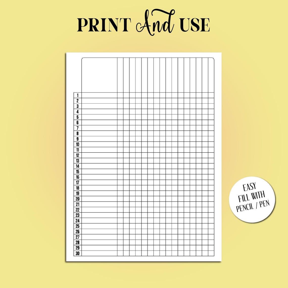 Printable Class Record, Class Record and Checklist, Class Gradebook ...