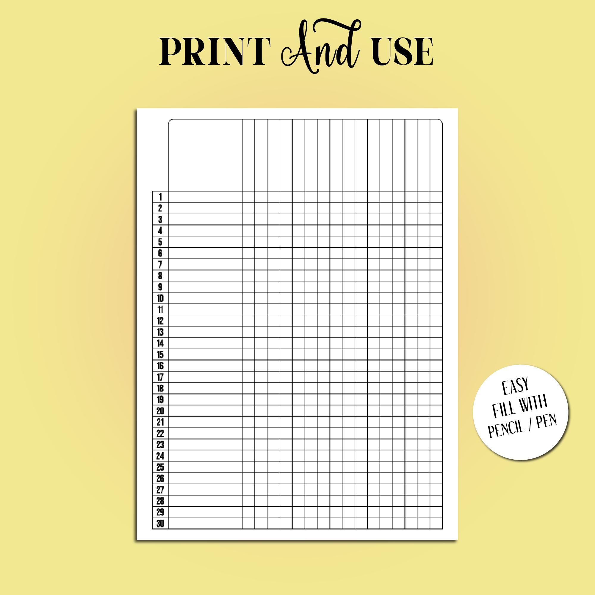 Printable Class Record Class Record And Checklist Class Gradebook