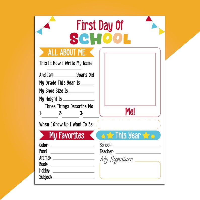 First Day of School Interview, All About Me, Back to School ...