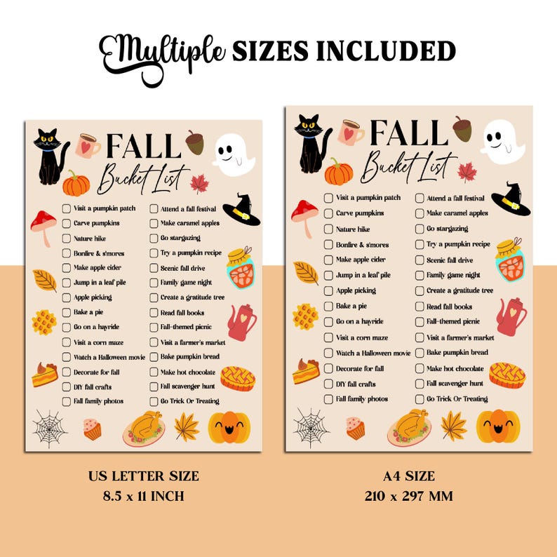 Fall Bucket List Printable, Fall to Do List for Families, Autumn Bucket ...