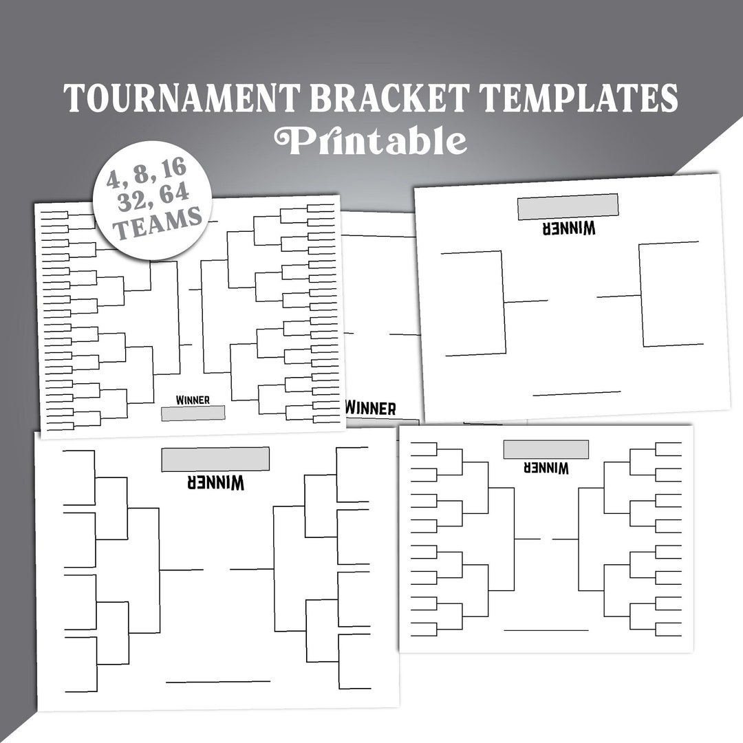 Tournament Bracket Templates, Tournament Template, Sports Bracket ...