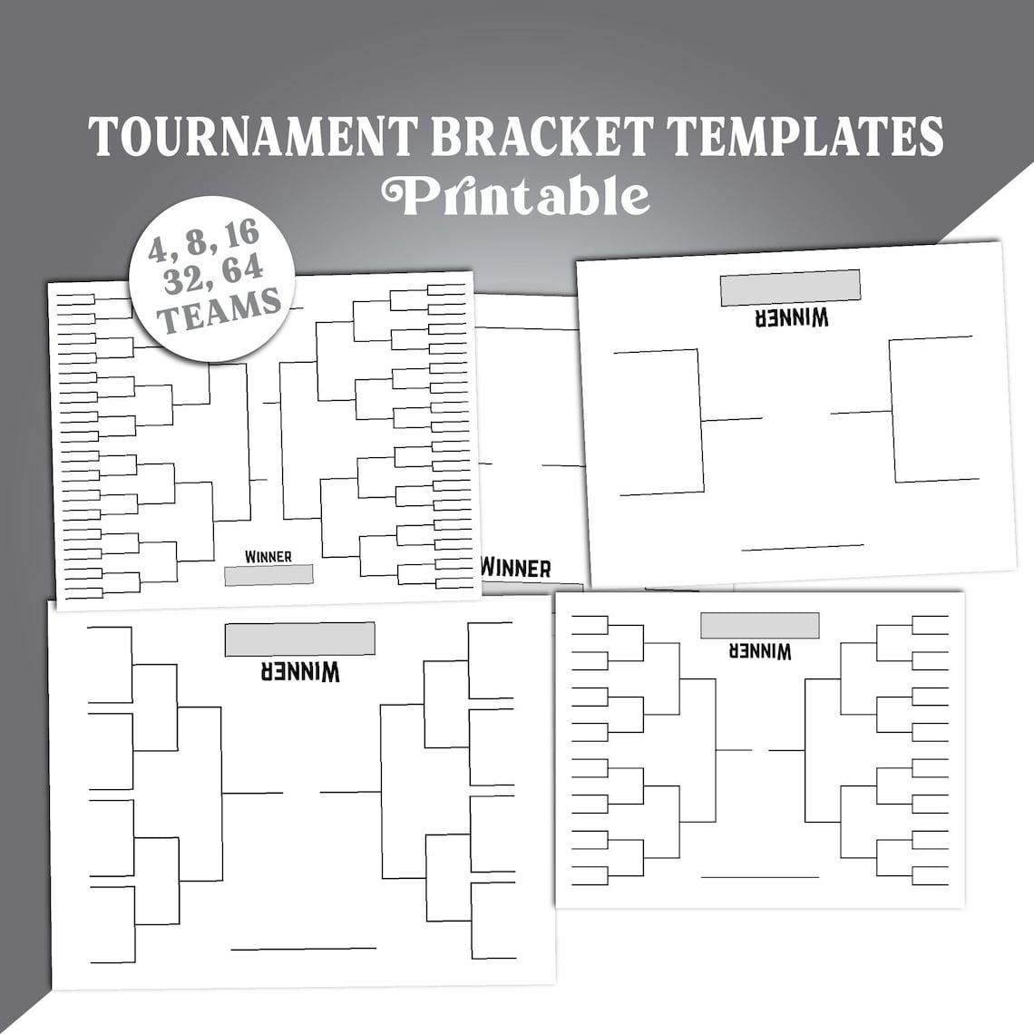 Tournament Bracket Templates, Tournament Template, Sports Bracket ...