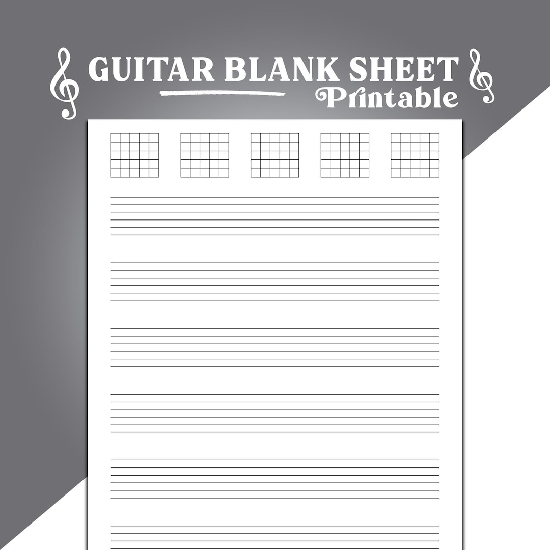 Printable Guitar Sheet Music, Blank Music Tab Sheets for Guitar, Guitar ...