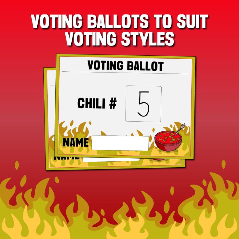 Bundle Chili Cook-off Score Sheet Printable for Chili Competition ...