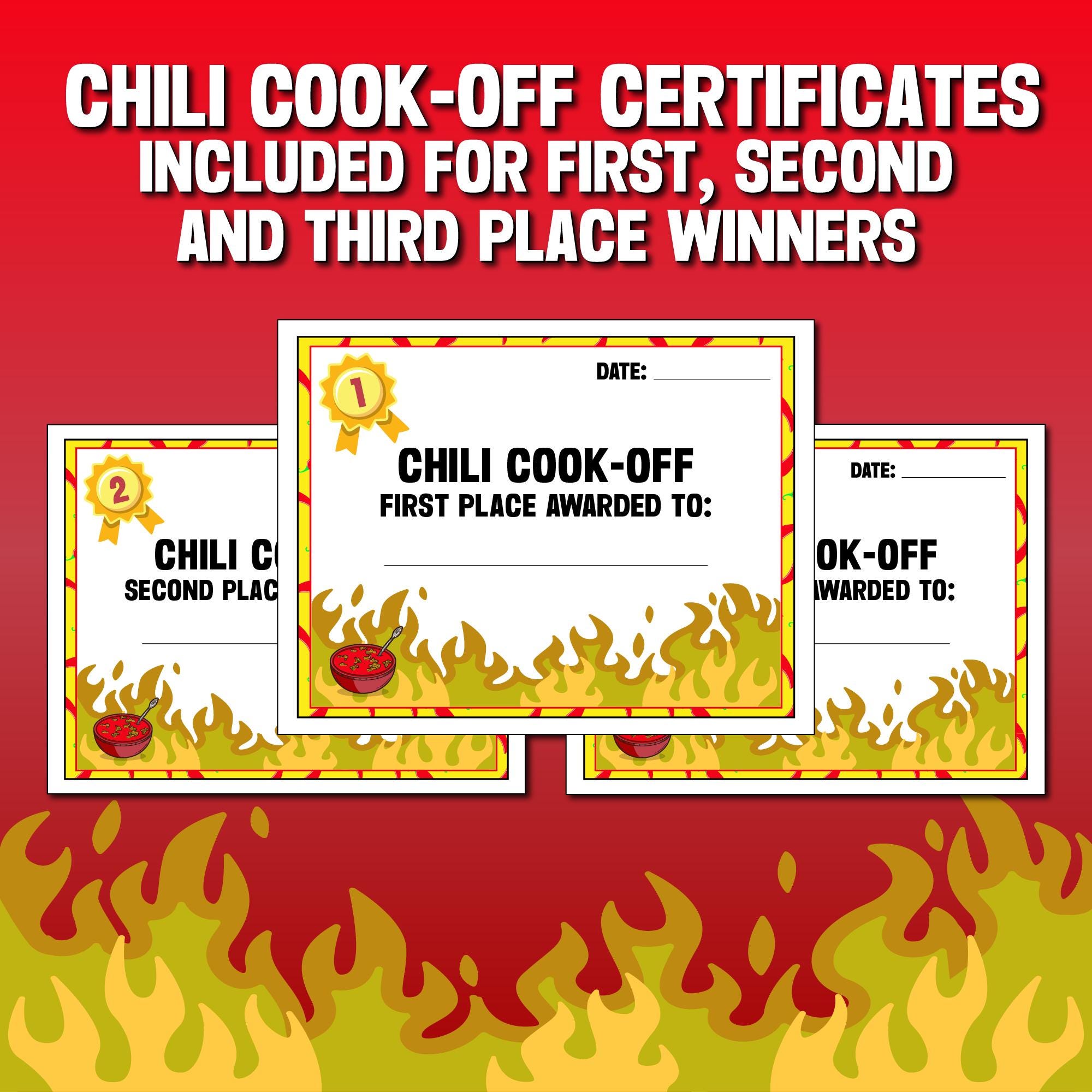 Bundle Chili Cook-off Score Sheet Printable for Chili Competition ...