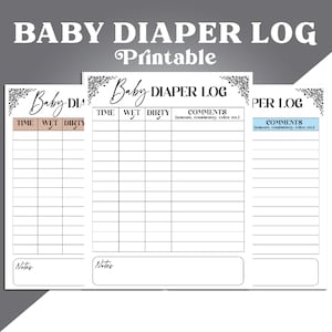 Diaper Log Printable, Baby Diaper Tracker, Daily Diaper Changing Log ...