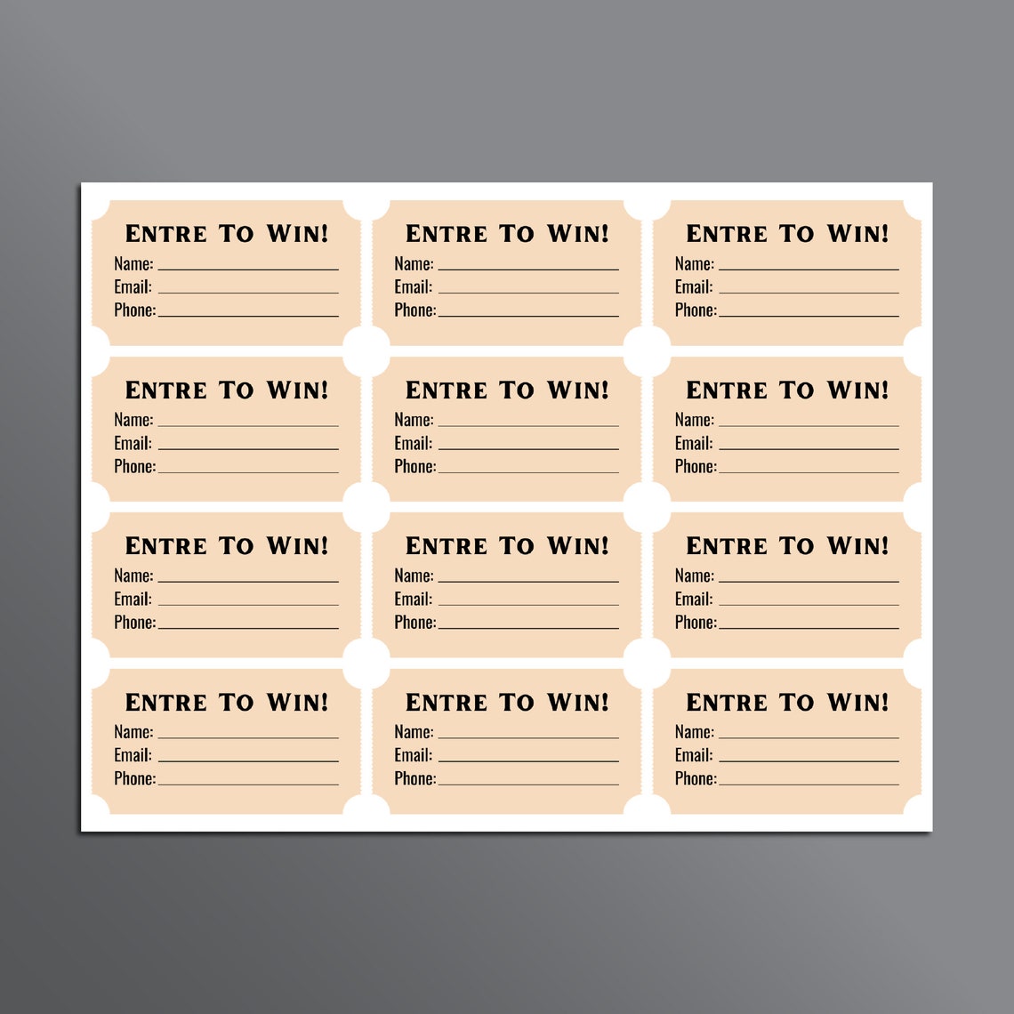 Printable Raffle Ticket - Enter to Win Printable Ticket Template ...